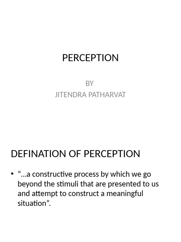 102. PERCEPTION | PDF