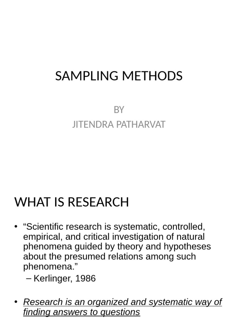 104. SAMPLING | PDF | Sampling (Statistics) | Science