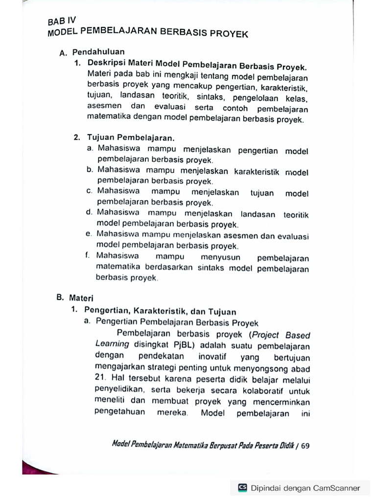 Model Pembelajaran Berbasis Proyek | PDF