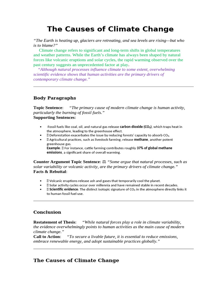 The Causes of Climate Change | PDF | Climate Change | Greenhouse Gas