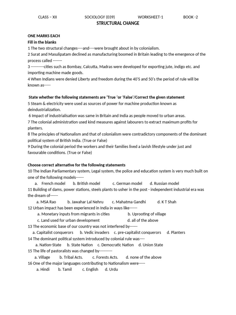 Ch-1 Structural Change | PDF | Educational Technology | Agriculture