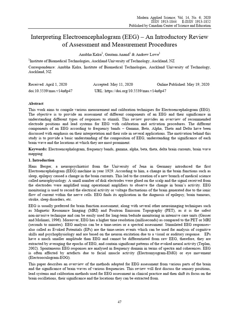 Interpreting Electroencephalogram EEG - An Introdu | PDF ...