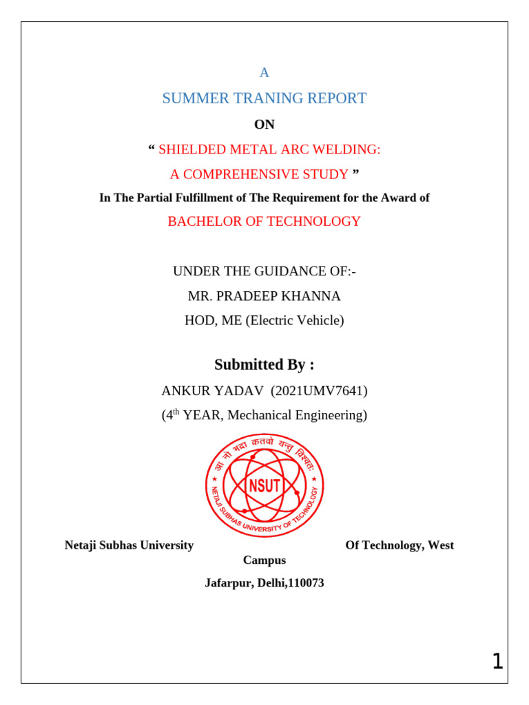 Summer Training | PDF | Welding | Construction