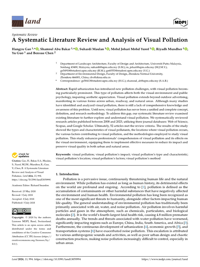 A Systematic Literature Review and Analysis of Vis | PDF | Systematic ...