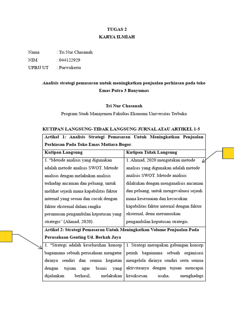 TUGAS 2 KARIL-TRI NUR CHASANAH-044122929 catatan | PDF