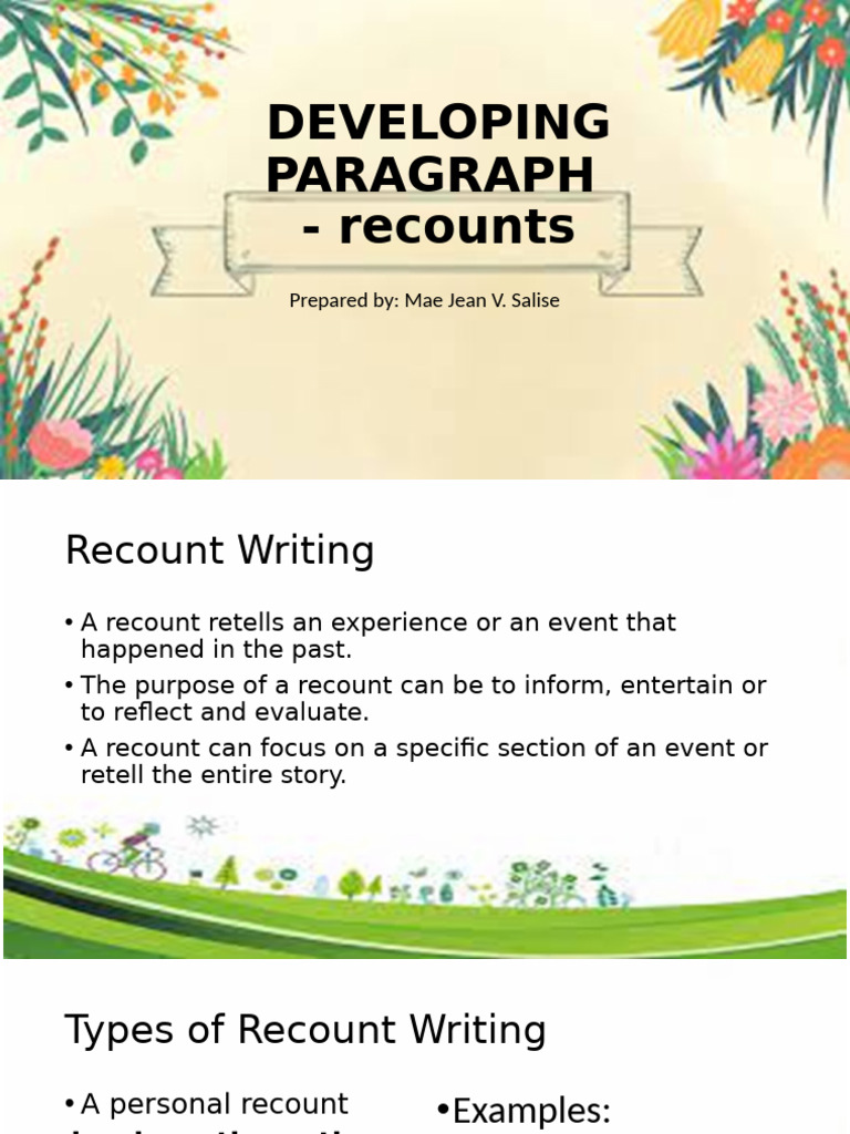 Understanding Recount Writing Types | PDF