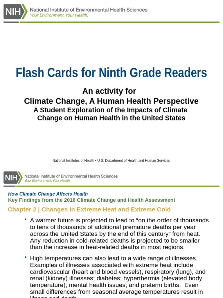 Climate Change and Human Health Flashcards 508 | PDF | Mental Disorder ...