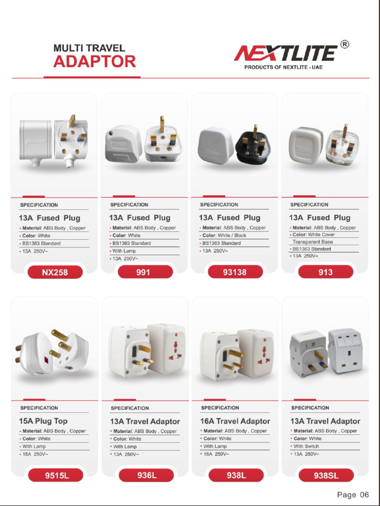 Multi Travel Adaptor Specification Page 2 | PDF