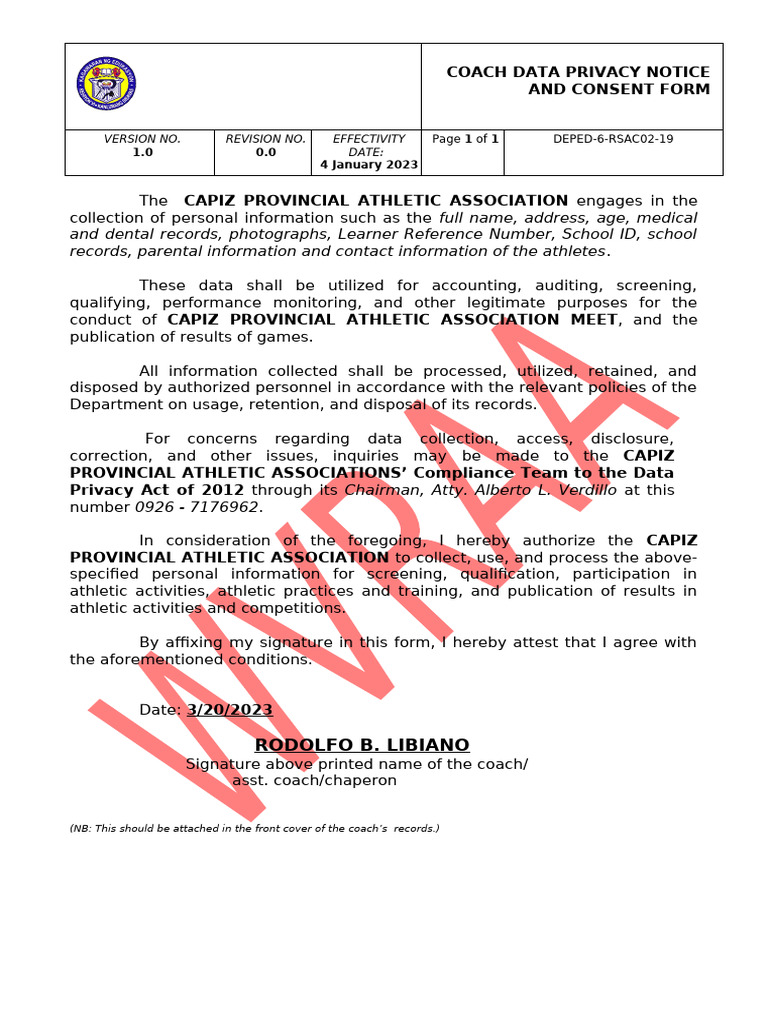 Data Privacy Coach Consent Form (1) | PDF