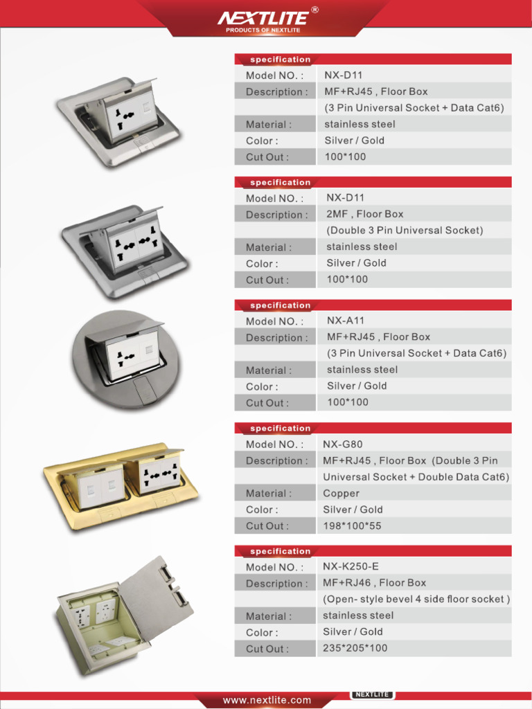 Floor Socket Specification | PDF