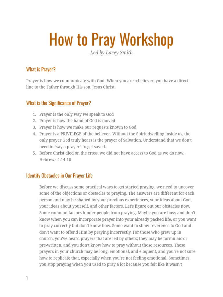Prayer Study | PDF | Prayer | God