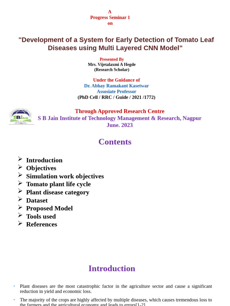 Progress Seminar1 - PPT - Final | PDF | Tomato