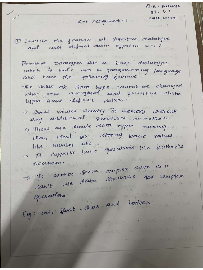 C++ Assignment-1 | PDF