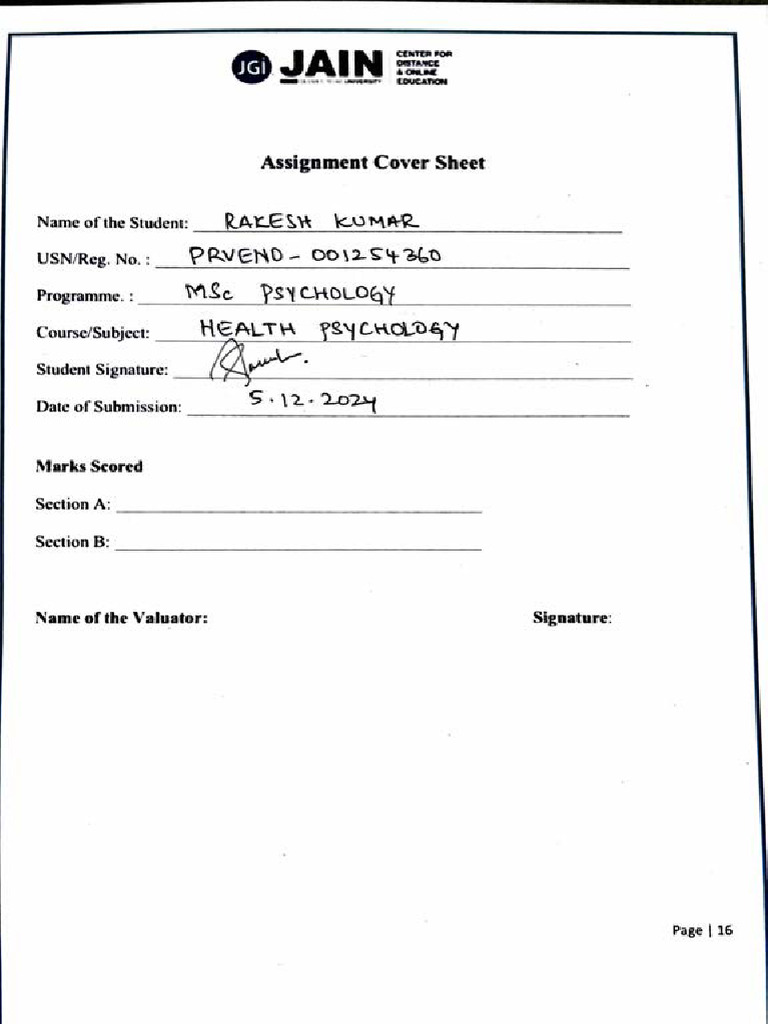 Health Psychology Assignment 1_compressed | PDF