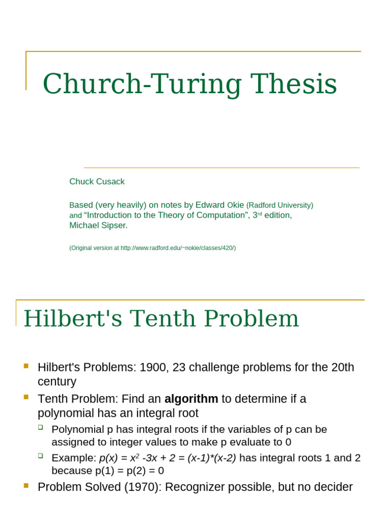 Church-Turing | PDF | Algorithms | Integral