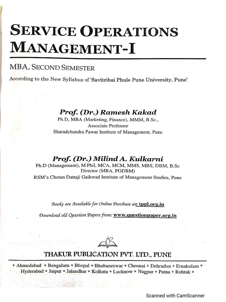 Service Operation Management 2nd Sem Unit 1 | PDF