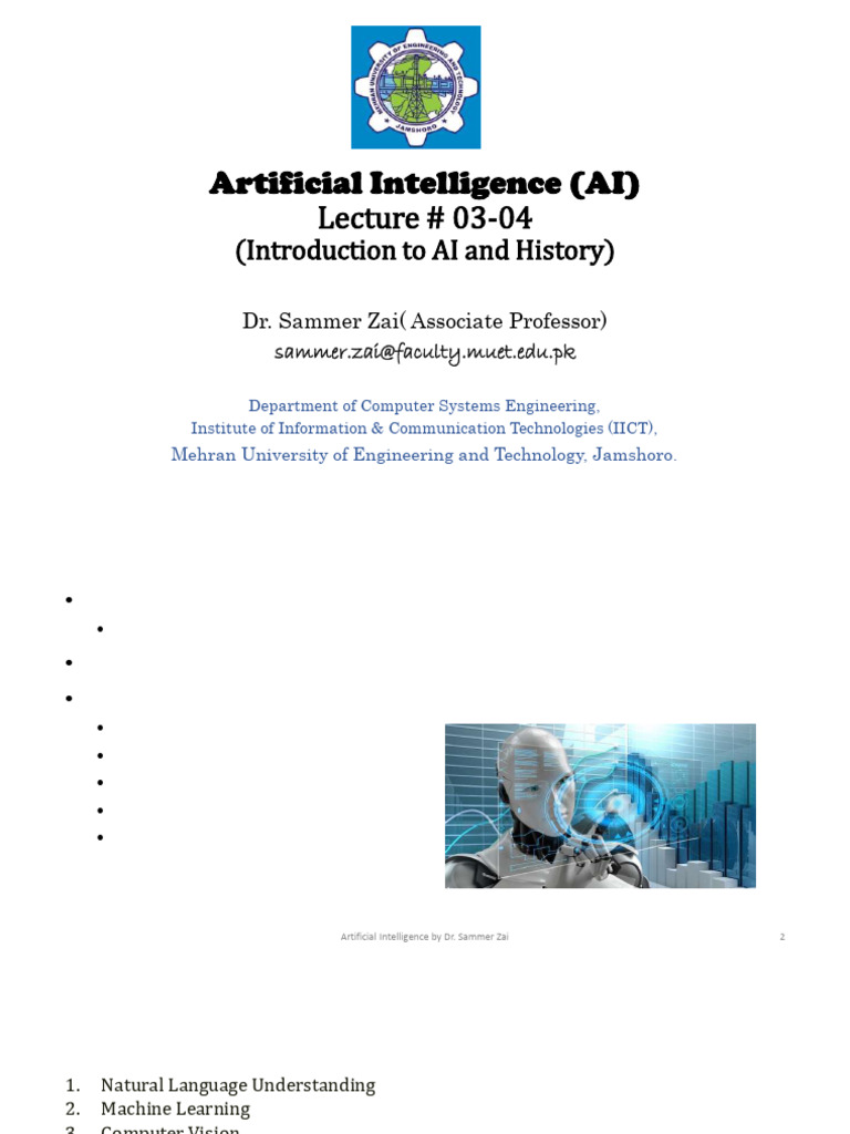 AI-Lecture-03-04 (Applications and Hisory of AI) | PDF | Artificial ...