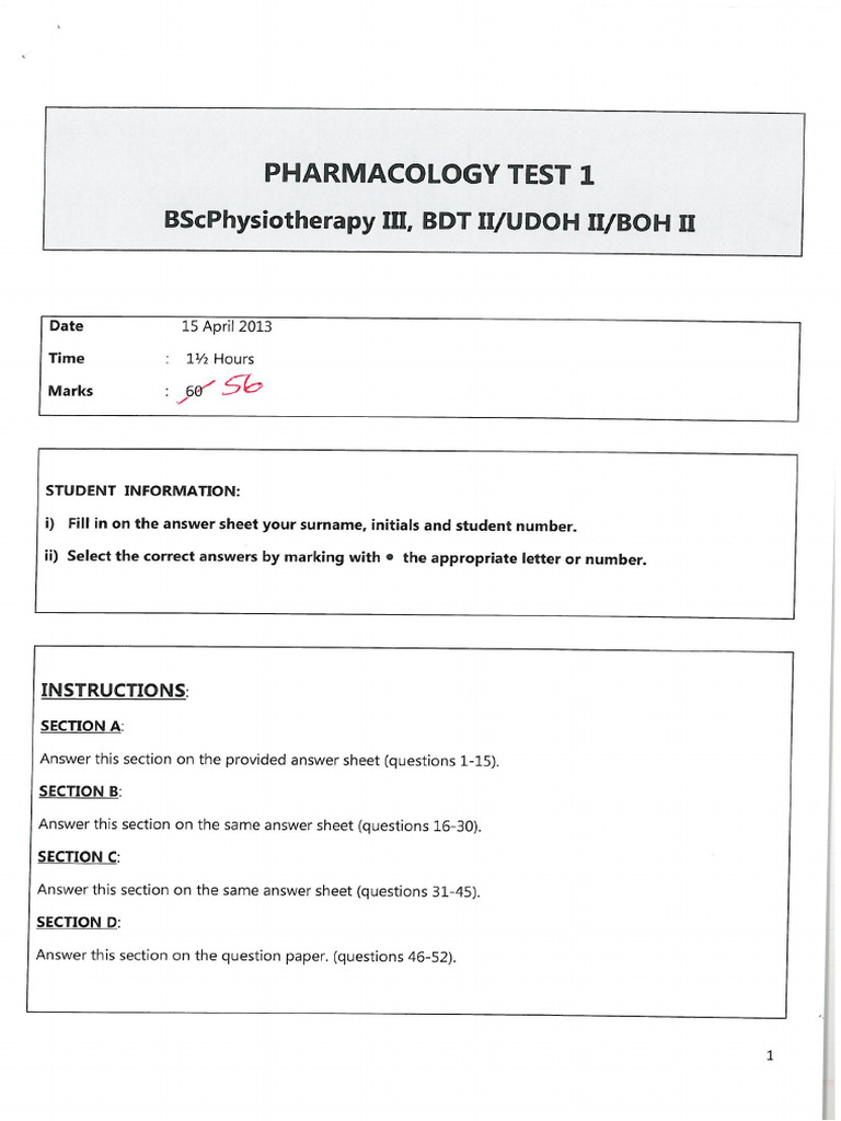 2013 Comb Test 1 Memo | PDF