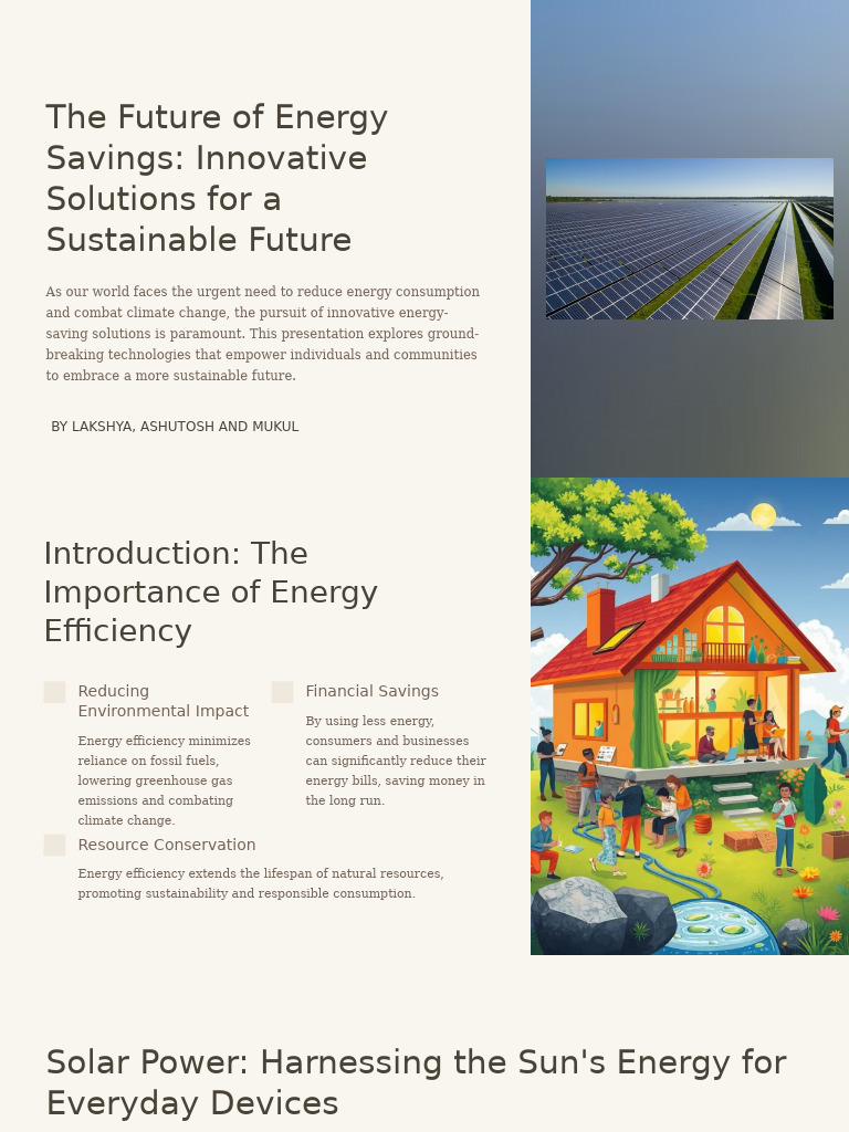 The Future of Energy Savings Innovative Solutions For A Sustainable ...