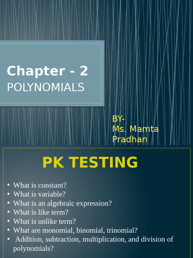CBSC PPT Polynomials Explained | PDF | Factorization | Polynomial