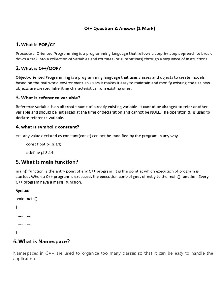 Paper Solution(1 Mark) | PDF | Class (Computer Programming ... Paper Solution(1 Mark) | PDF | Class (Computer Programming ...