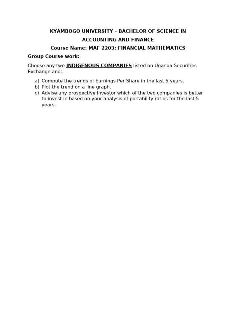 Group Coursework Fin Mathematics 2 | PDF