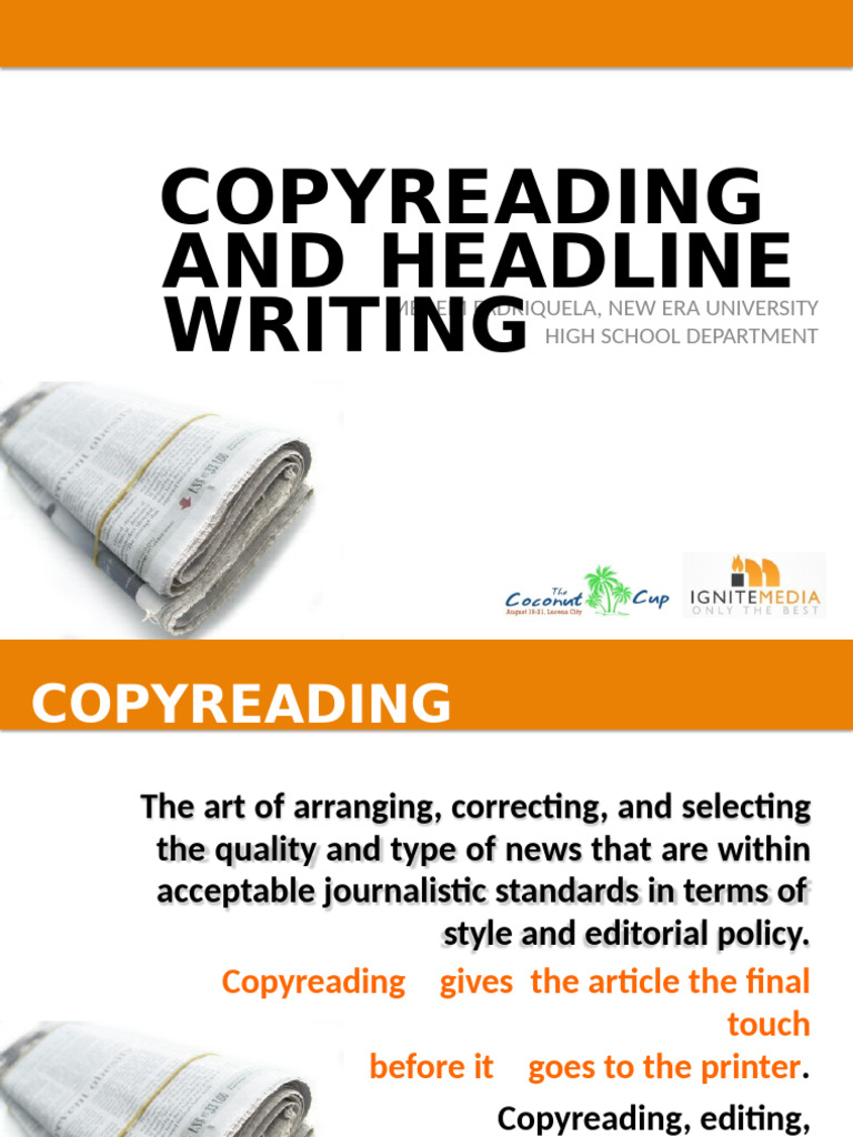 Copyreading and Headline Writing Guide | PDF | Copy Editing | Verb