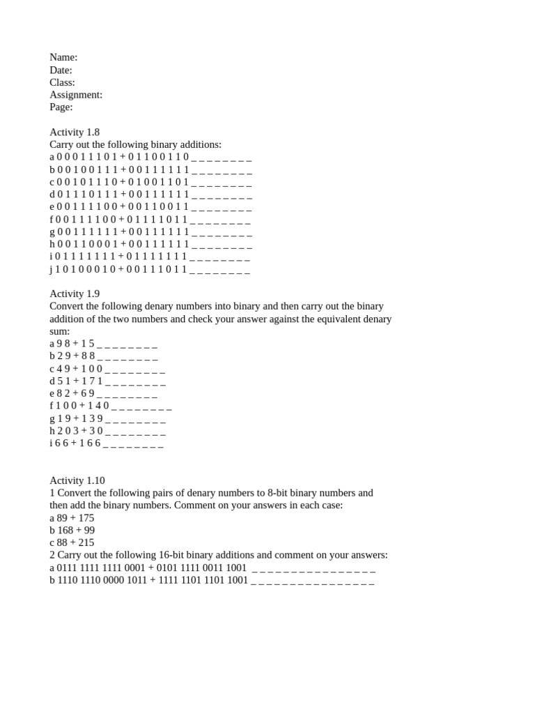 IGCSE CS Assignment 1.8 - 1.10 | PDF