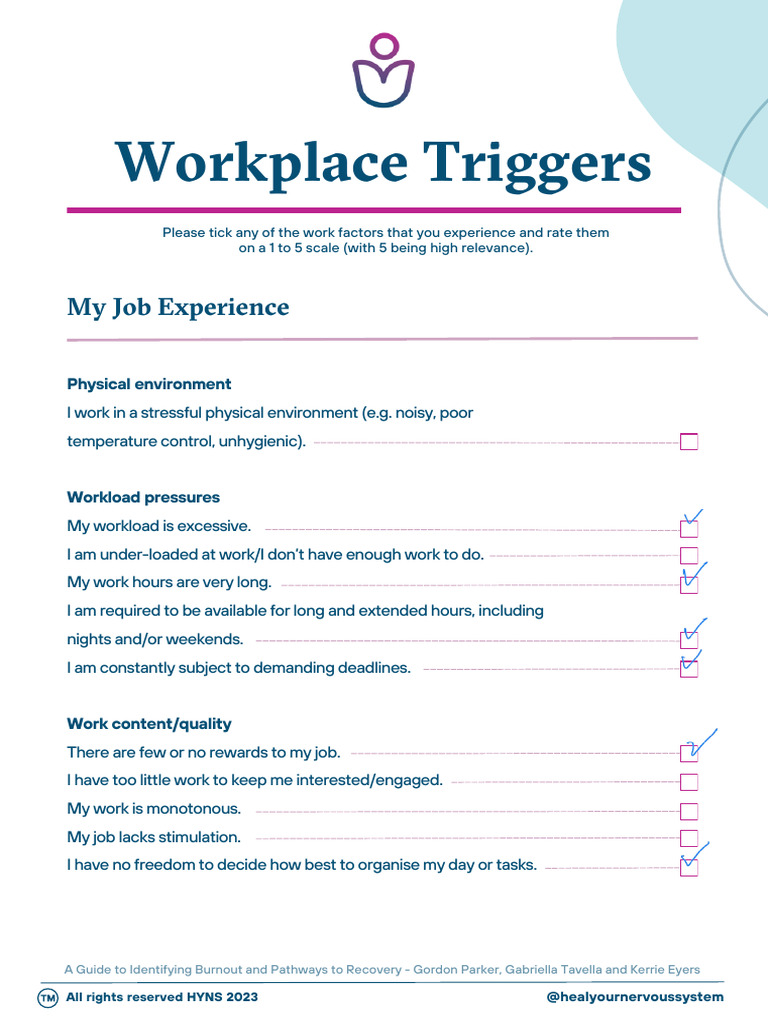 Workplace triggers | PDF | Occupational Burnout | Social Psychology