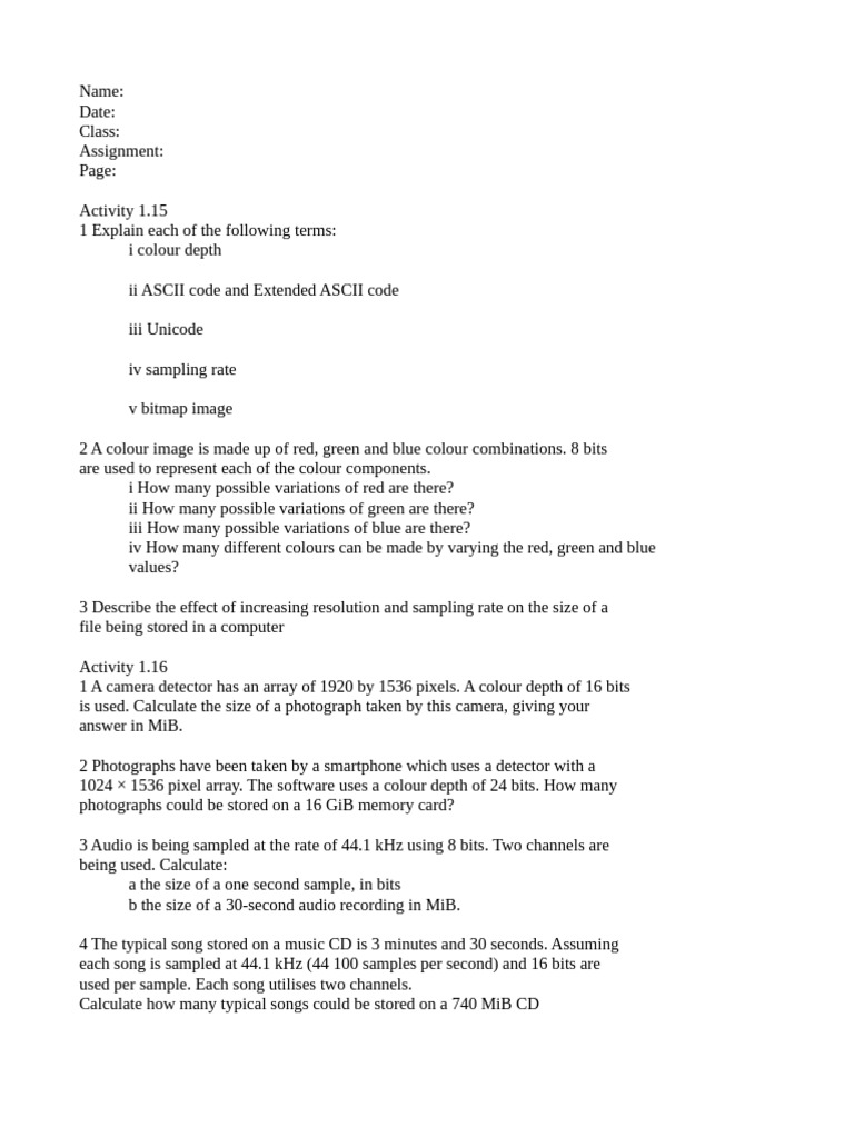 IGCSE CS Assignment 1.15 | PDF