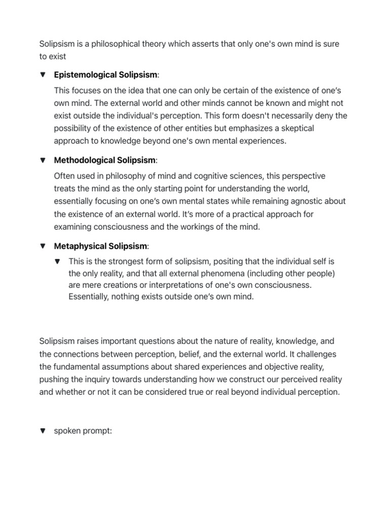 SOLIPSISM | PDF | Reality | Mind