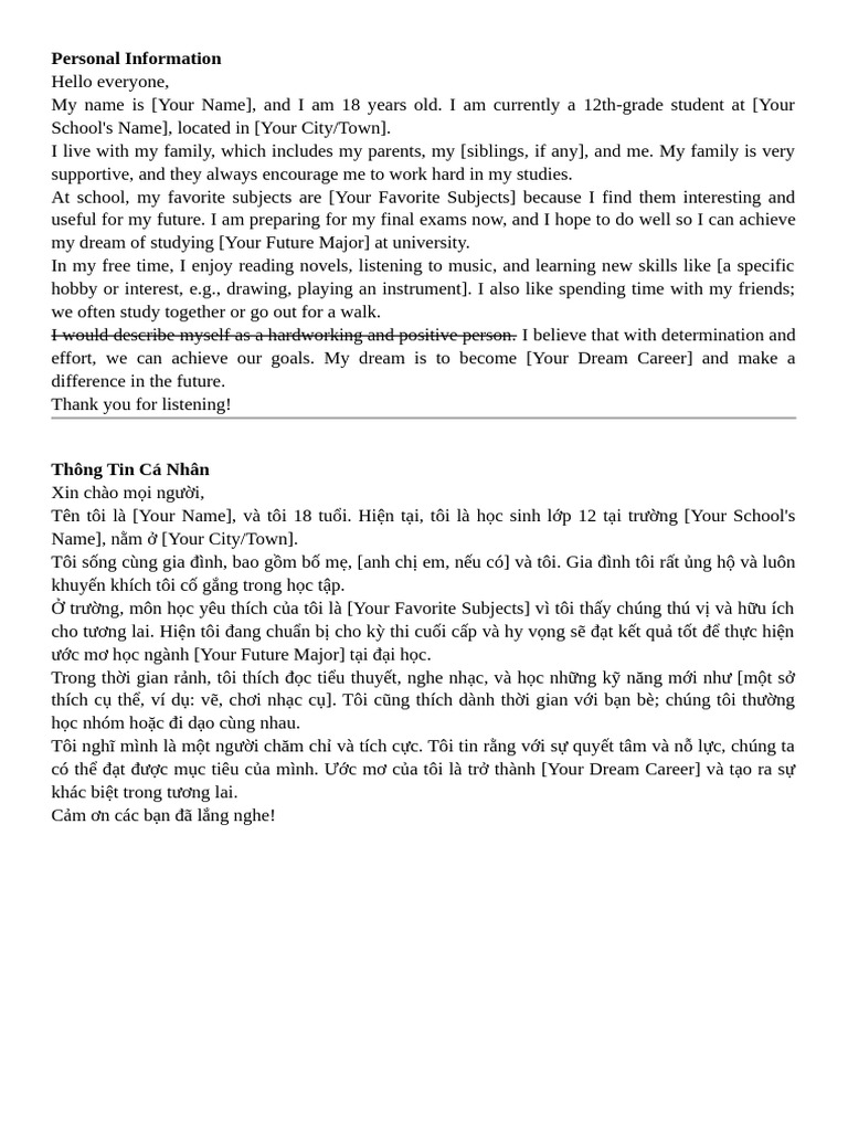 Personal Information | PDF