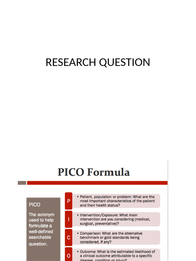 2 Ressearch Question PICO Format | PDF