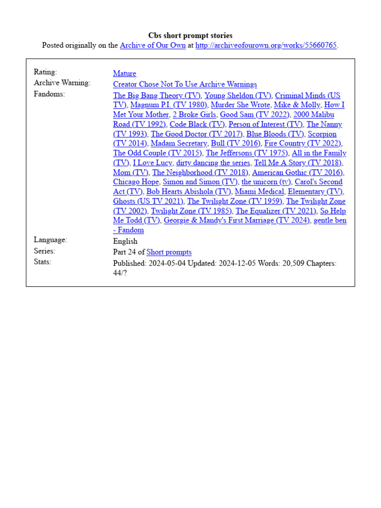 Cbs Short Prompt Stories | PDF