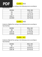 Final Seating Plan 2023-24 | PDF