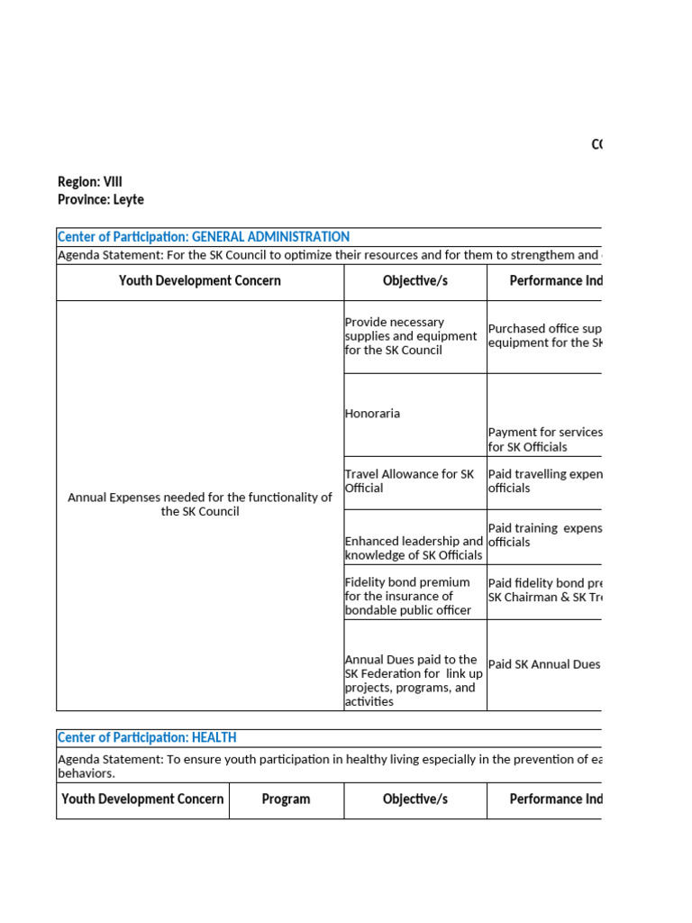 CBYDP 2025 - 2027 Template | PDF | Youth | Literacy