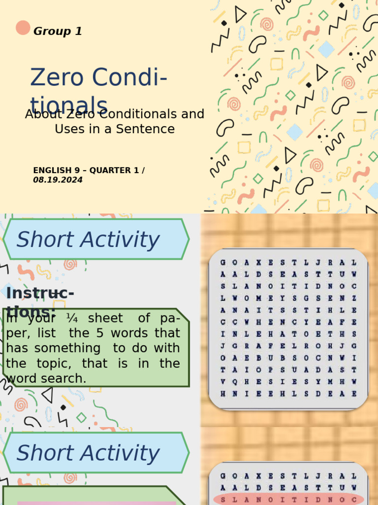 Zero - Conditionals v2.4 | PDF | Sentence (Linguistics) | Linguistic ...
