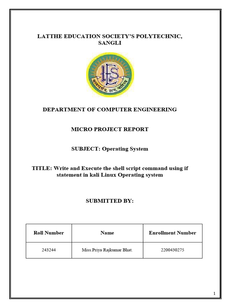 OSY microproject Report1 | PDF | Operating System | Security