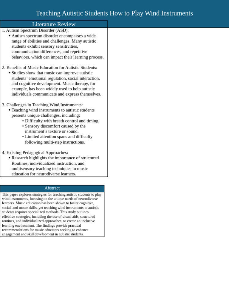 Teaching Autistic Students How To Play Wind Instruments | PDF | Autism ...