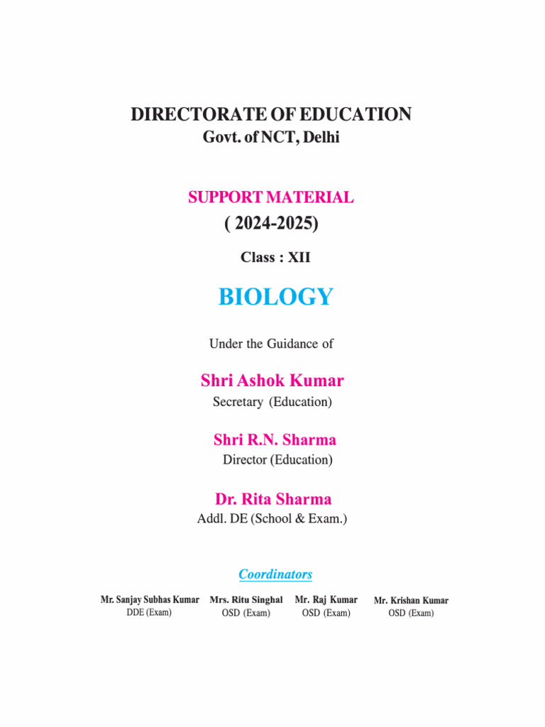 Class 12 Biology Optimize | PDF | Dna | Flowers