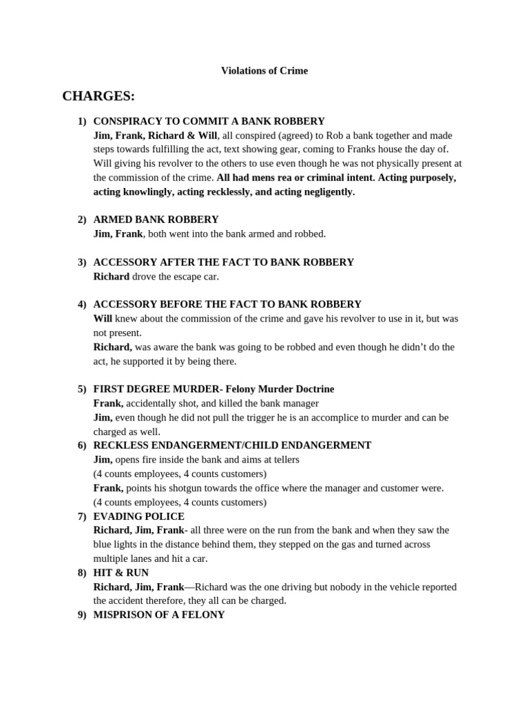 Violations of Crime | PDF | Bank Robbery | Robbery