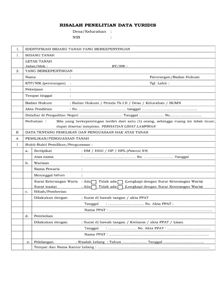 BLANKO PTSL 2021 Penyandingan | PDF