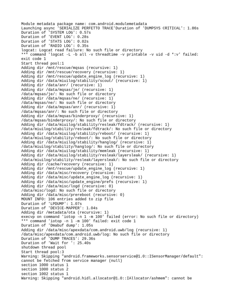 dumpstate_log | PDF | Computing | Software Engineering