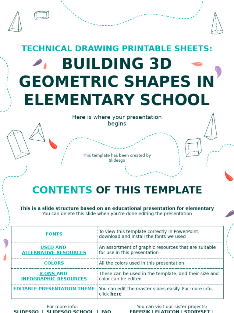 Technical Drawing Printable Sheets - Building 3D Geometric Shapes in ...