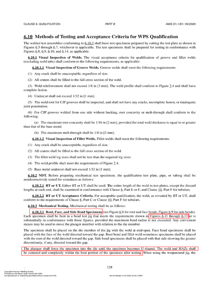 Guide Bend Test_AWS D1.1 _Extract | PDF | Welding | Construction