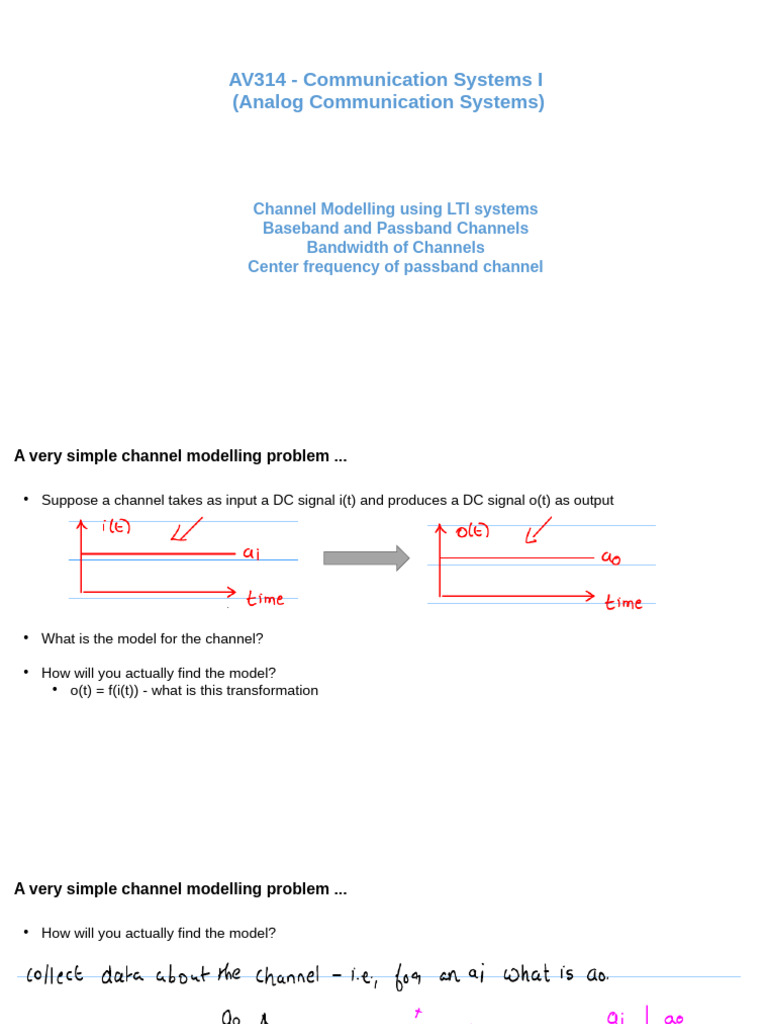 Lecture4 ChannelModelling | PDF | Bandwidth (Signal Processing) | Filter (Signal Processing)