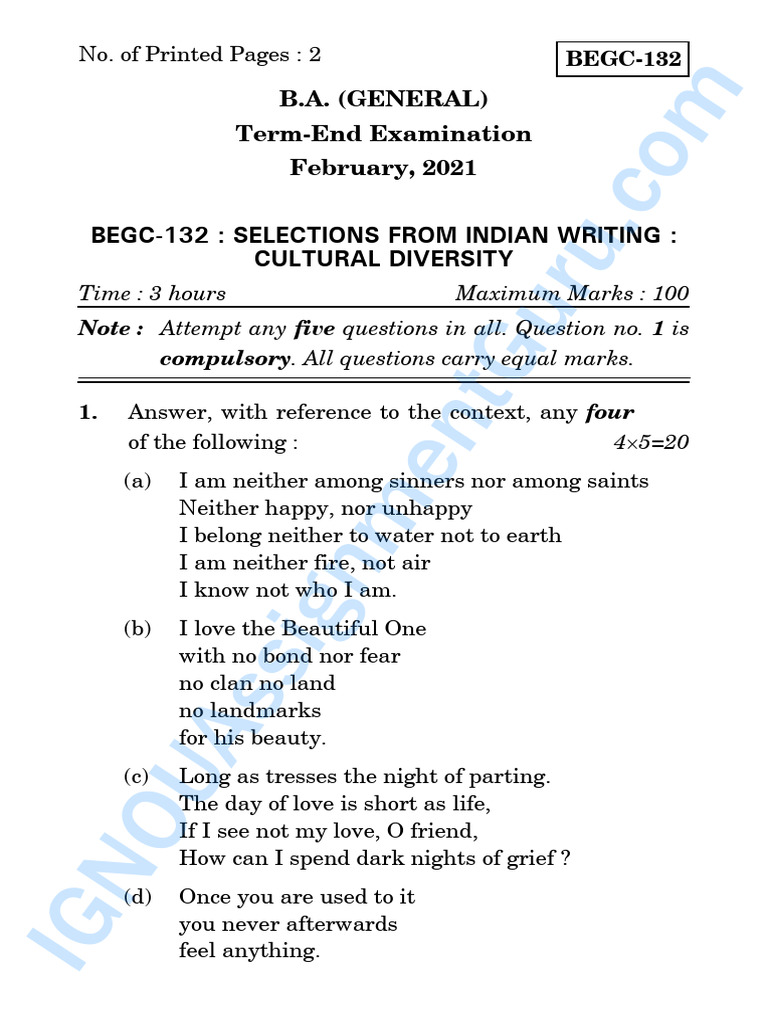 BEGC 132 June2010 June2023 IGNOUAssignmentGuru.com | PDF