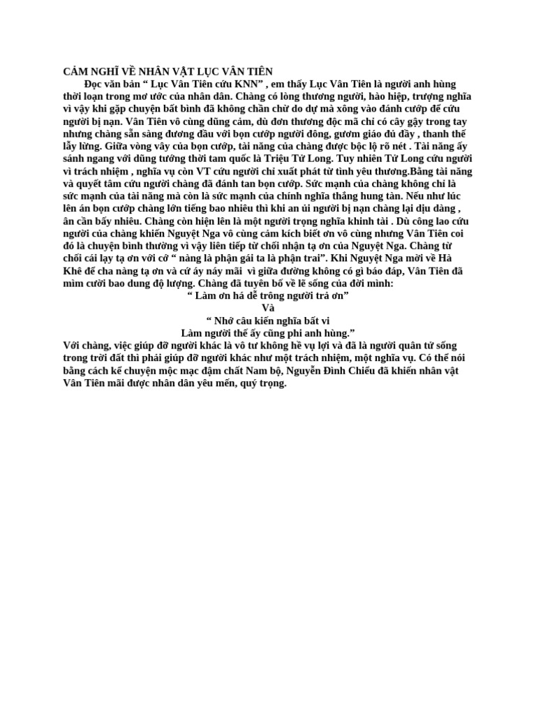 PBCN về Vân Tiên | PDF