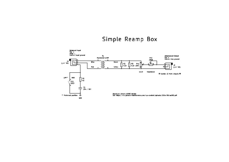 Reamp Box Schematic | PDF