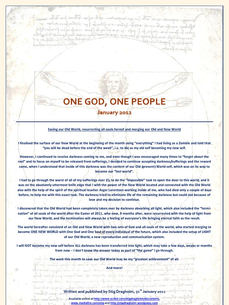 One God One People January 2012 | PDF | Thought | Soul